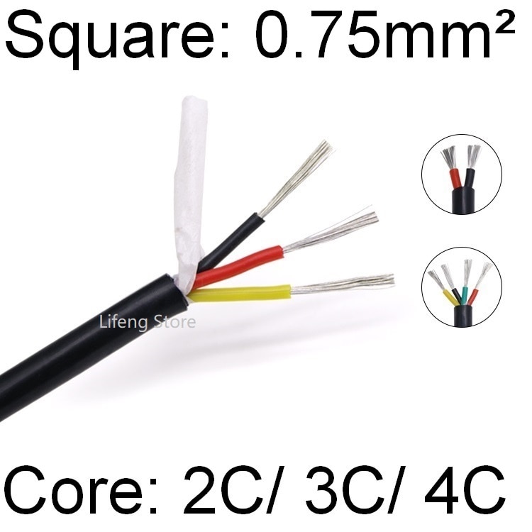 Suaqre 0.75mm Sheath Wire 2 3 4 Core Super Soft Si... – Vicedeal