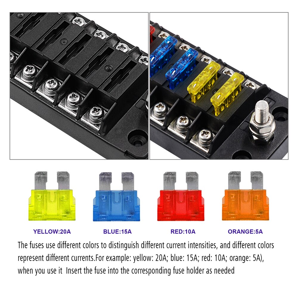 1PCS 6-Way Fuse Box with 12 Fuses 75A, 32V DC 6 Ci... – Grandado