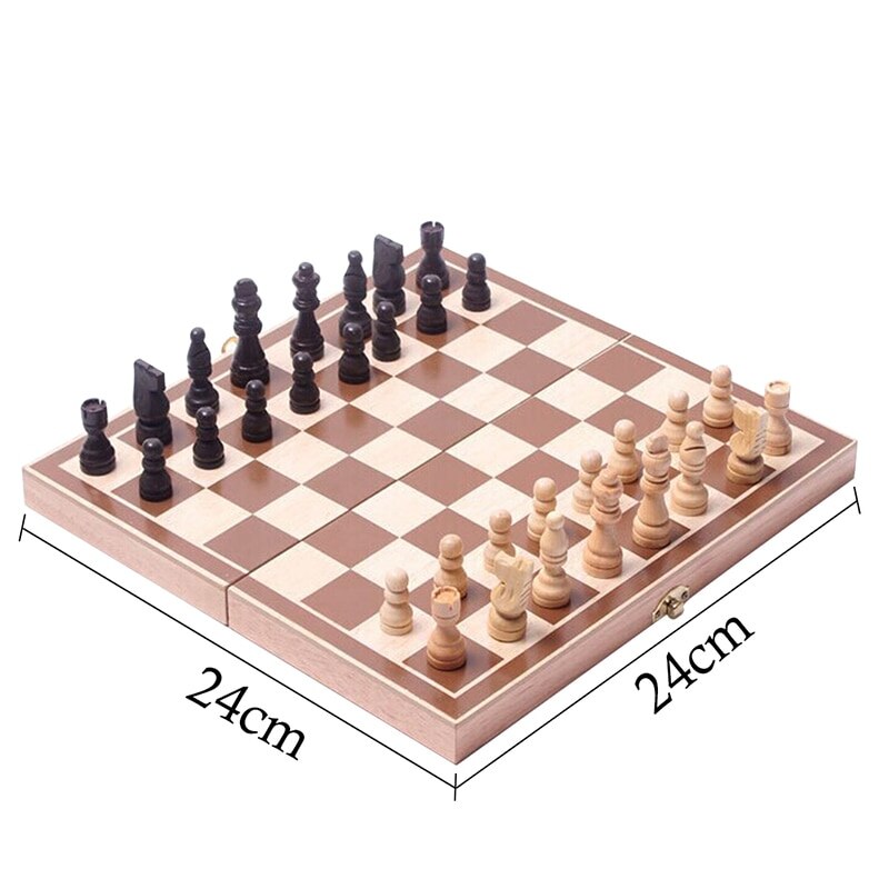 Magnetic Wooden Folding Chess Set with Felted Game... – Grandado