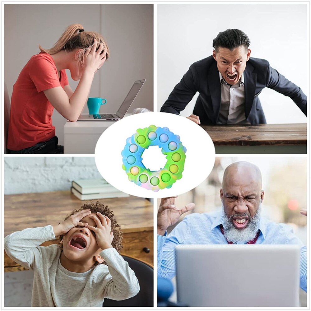 3D Donut Pop Fidget Toy Colorful Silicone Stress D... – Grandado
