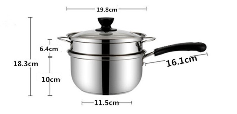 Stainless Steel pot Double Bottom Soup Pot Nonmagn... – Grandado