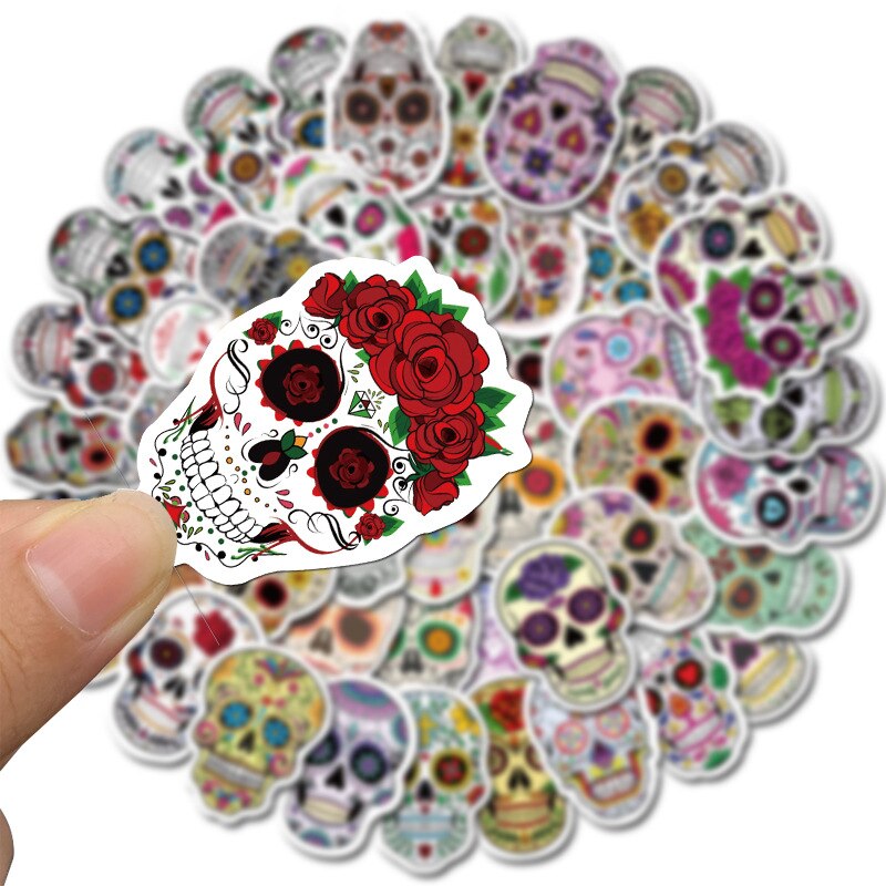 50pcs/lot Fantasy Skull Head Colored Stickers Lapt... – Grandado