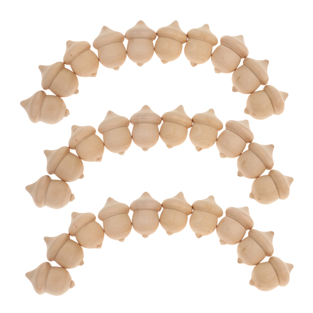 30 Pcs Novelty Waldorf Eikels Diy Unfinished Wood ... – Vicedeal