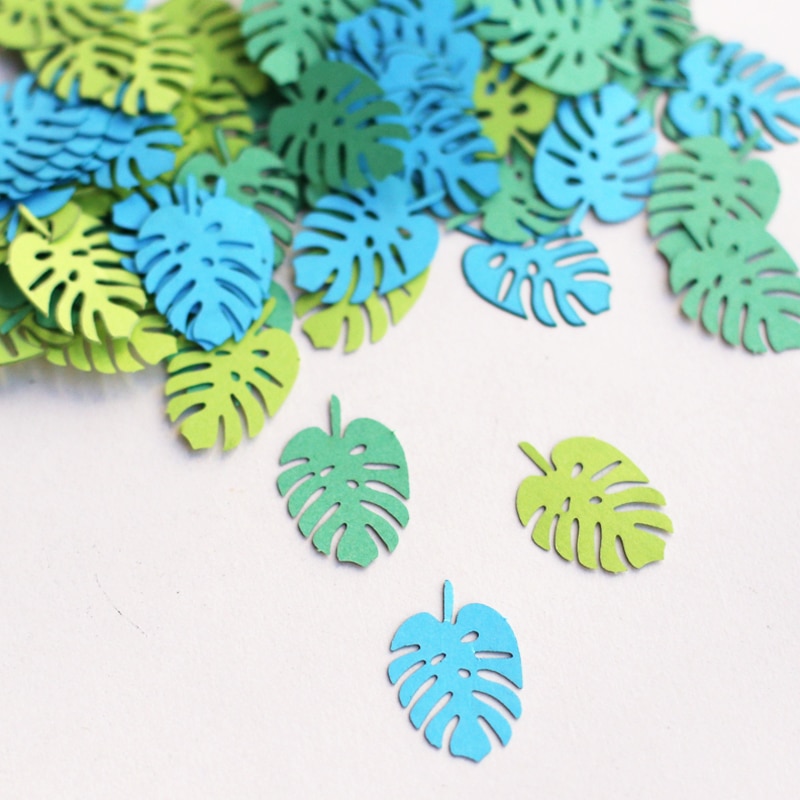 100 Mixed Green Leaf Confetti, Die Cut, Leaves, Pu... – Grandado