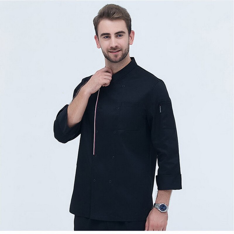 Hotel men's food chef kitchen jacket white shi... – Vicedeal