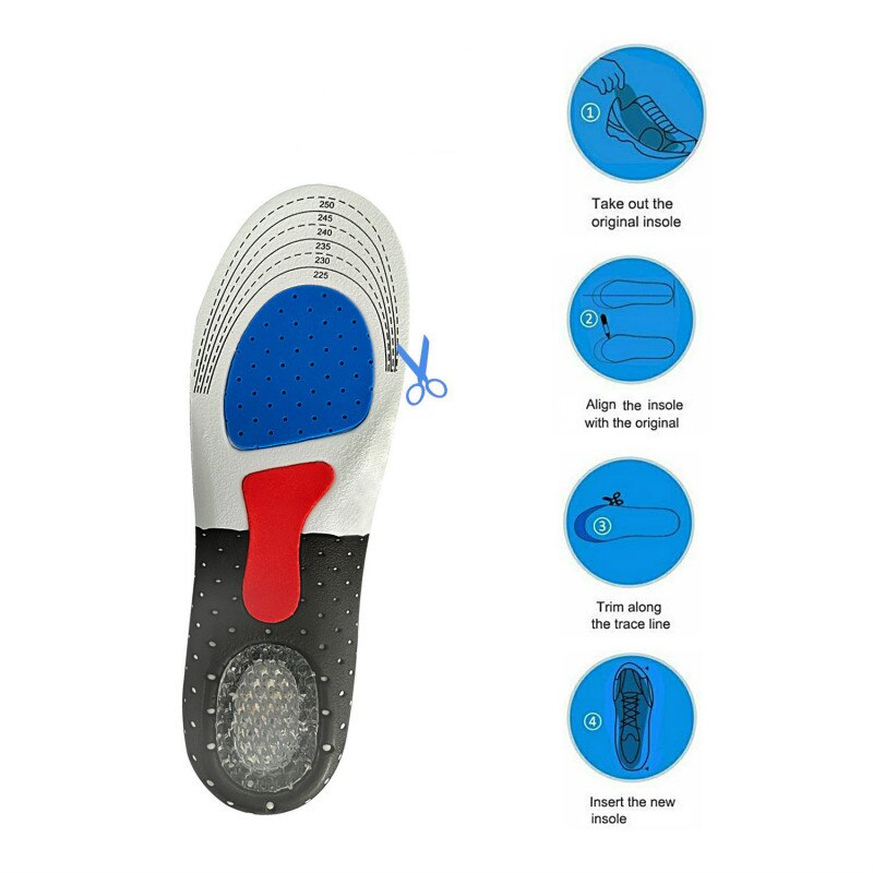 Soft Cuttable Silicone Shoe Insole Breathable Unis... – Grandado