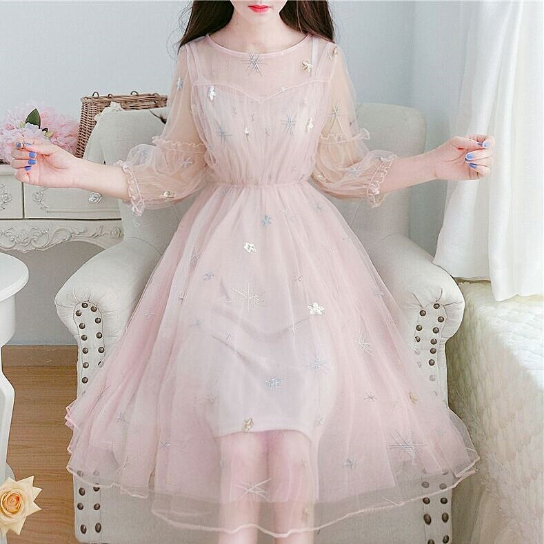 Vestido de verão feminino, versão coreana de lindo... – Vicedeal