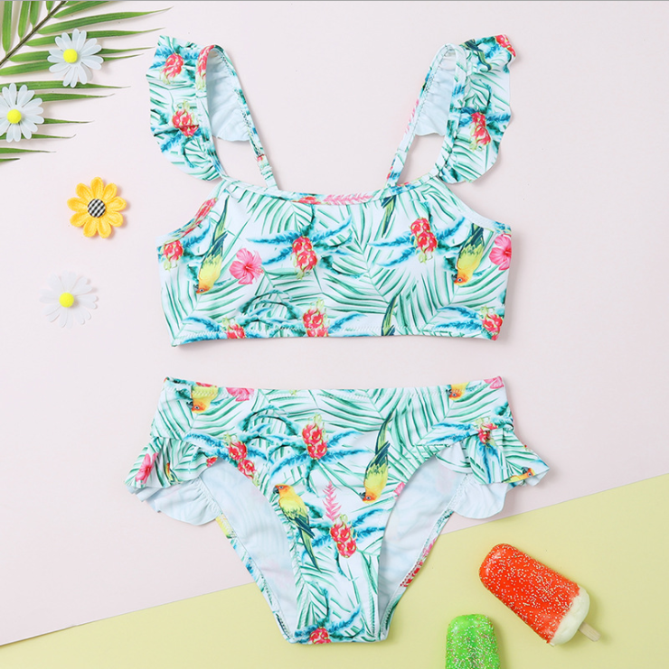 5-12 Years Girl's Swimsuit Two Piece Children&... – Vicedeal