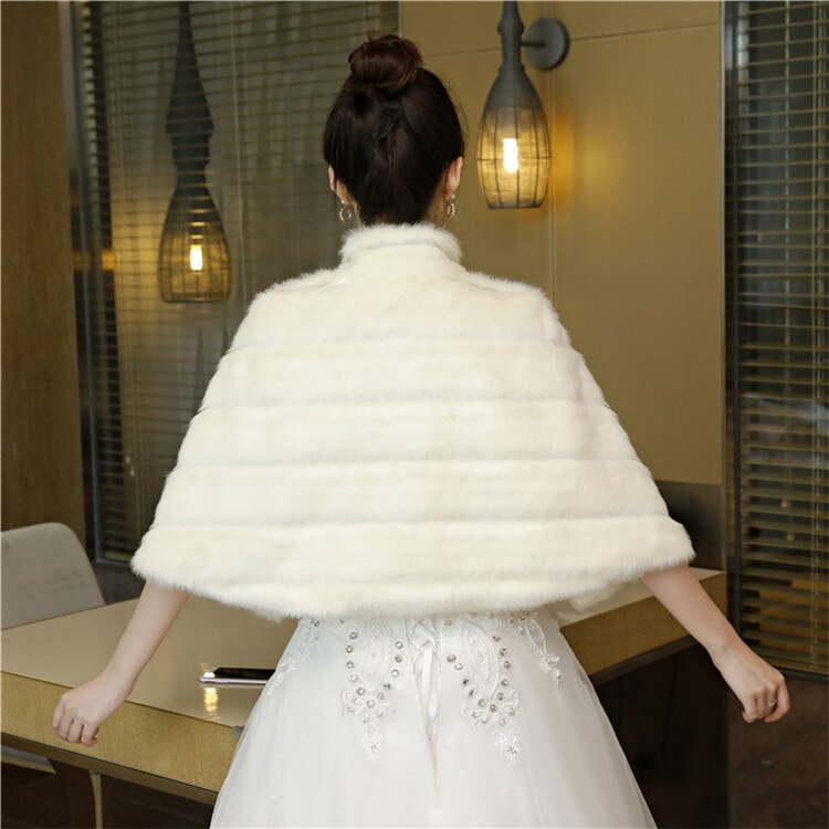 JaneVini Ivory Fur Short Shrug for Women Winter We... – Grandado