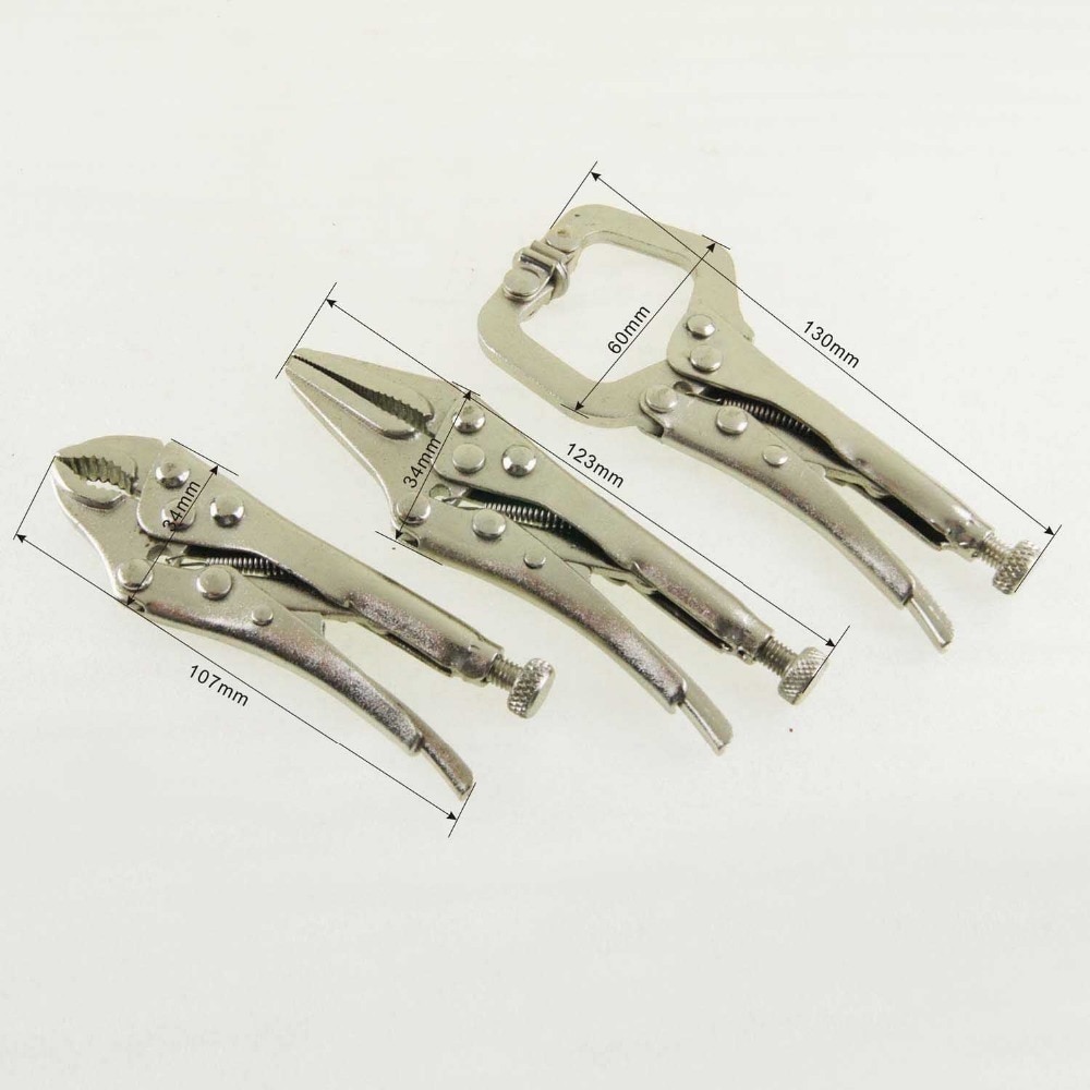 3pcs Mini Locking Grip Pliers Set Vise Long Nose J... – Grandado