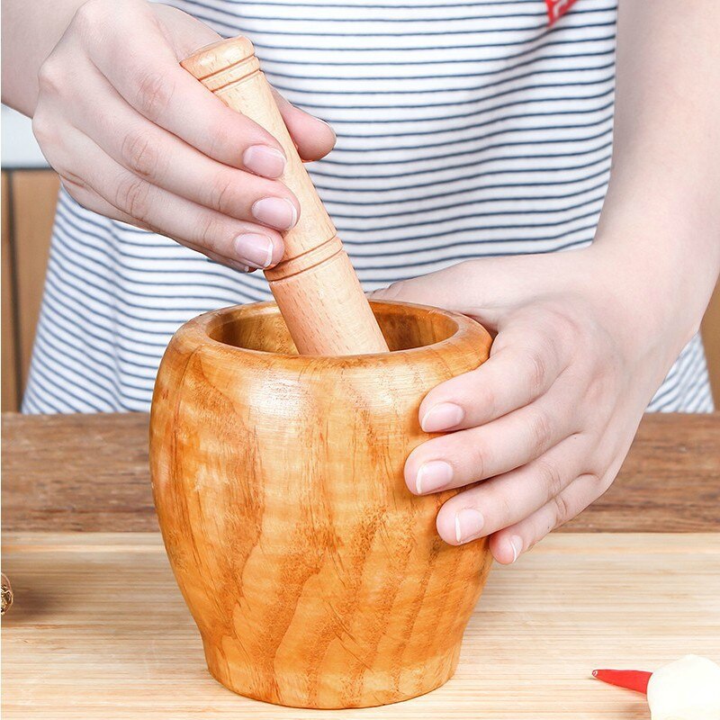 Wooden Garlic Ginger Spice Mixing Grinding Bowl Ki... – Grandado