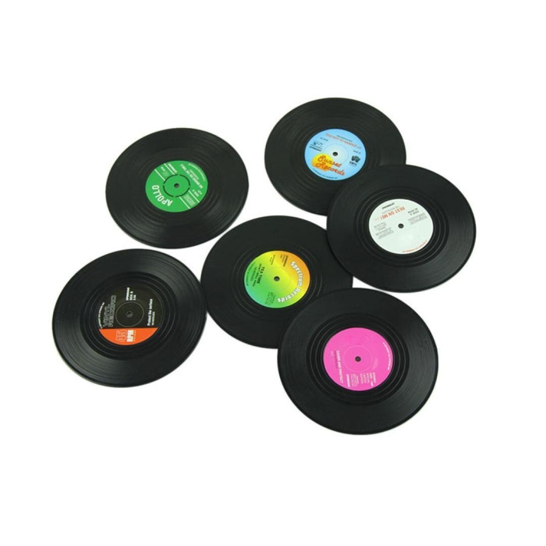 6pieces / Set Spinning Retro Vinyl Disc Drink Coas... – Vicedeal