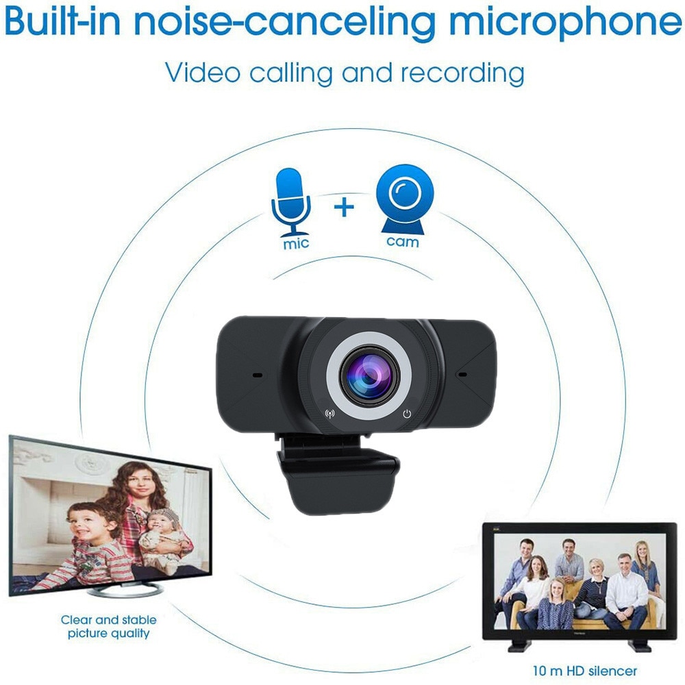 BALLEEN.E Full HD 1080P USB Webcam With Built-in M... – Grandado