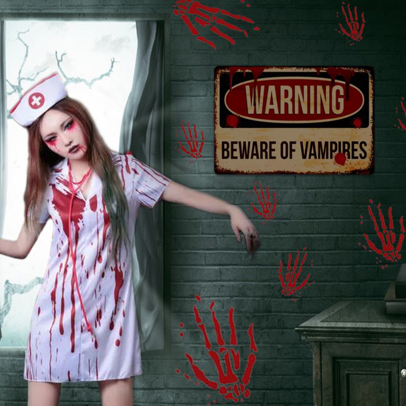 Halloween Warning Sign Stickers Self-adhesive Horr... – Vicedeal