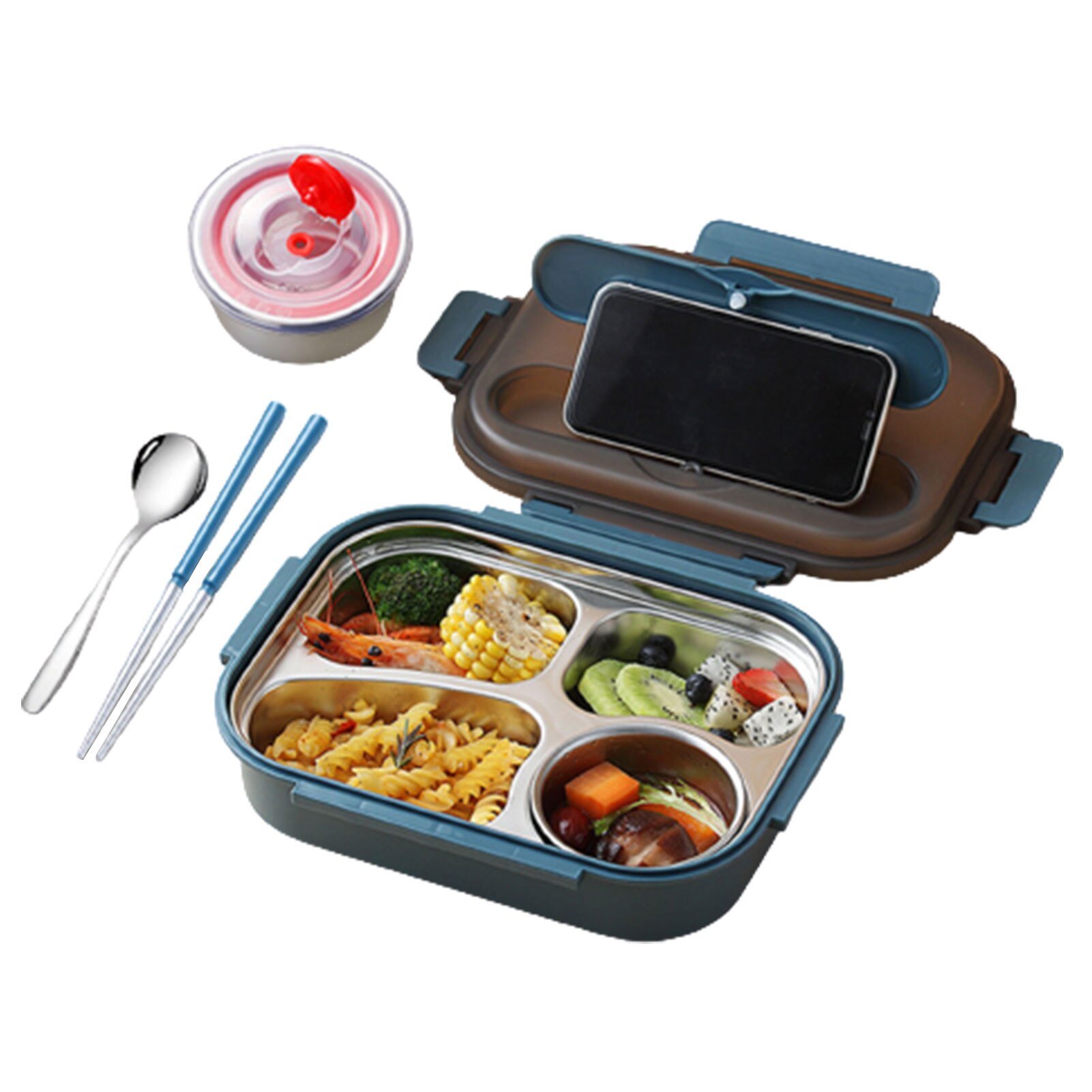 Portable Large 4 Compartments 304 Stainless Steel ... – Grandado