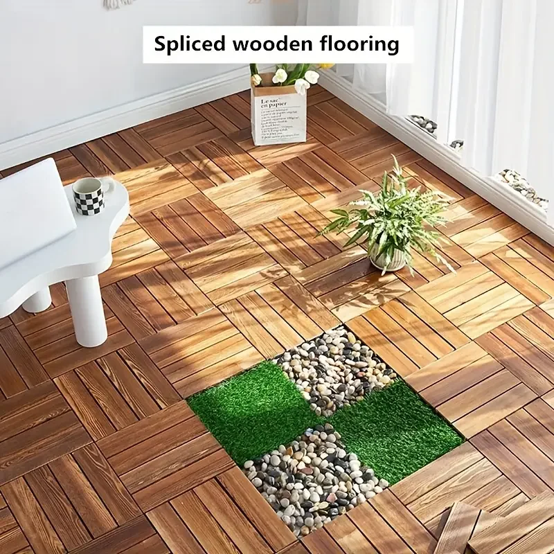 Solid Wood Flooring Courtyard DIY Garden Terrace O... – Grandado