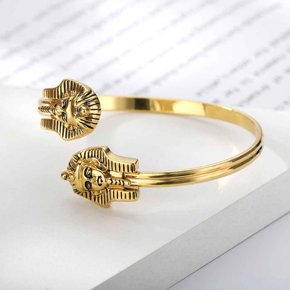 Pharaoh Head Bracelets For Women Man Egyptian Bang... – Grandado