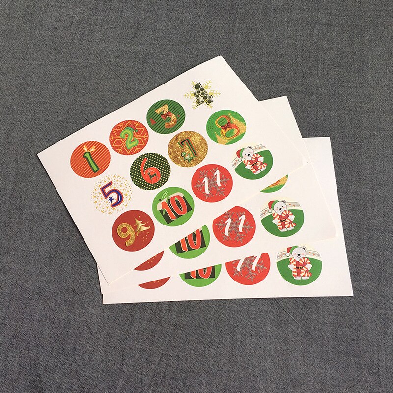 10Sheets/set Christmas Stickers Advent Calendar Nu... – Grandado