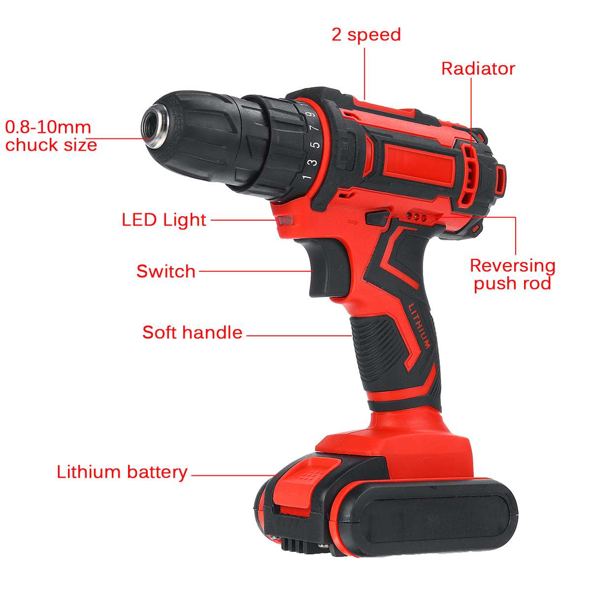 3 in 1 20V Cordless Screwdriver Cordless Drill Imp... – Grandado