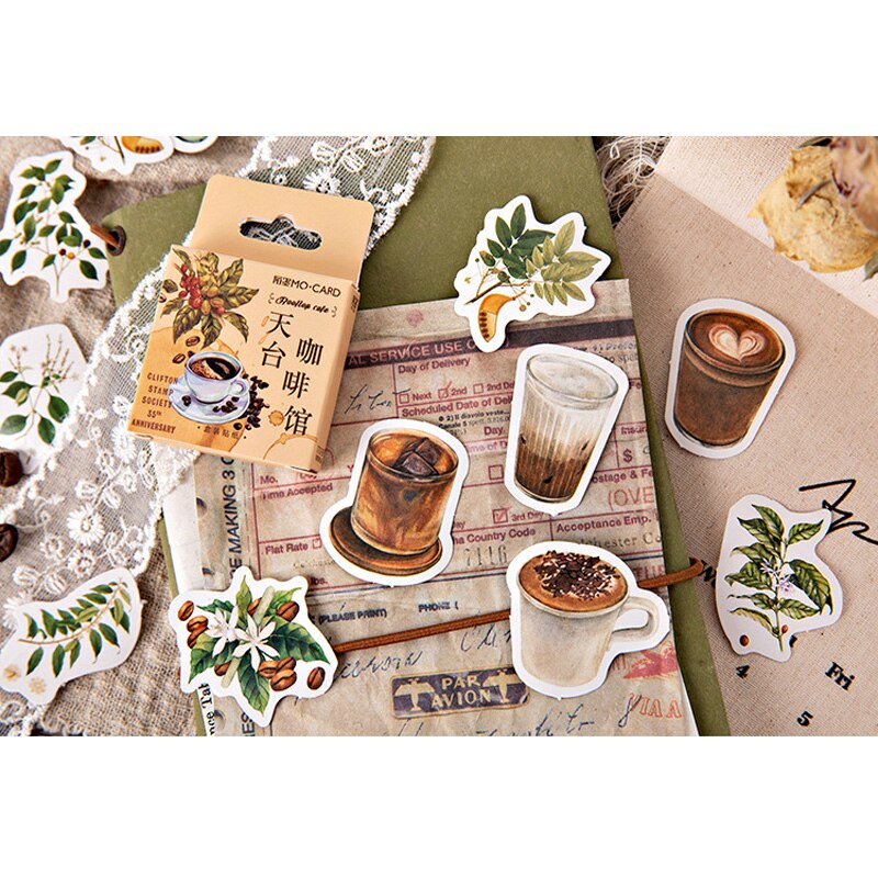 46pcs/pack About coffee Series stickers Diary Aest... – Grandado