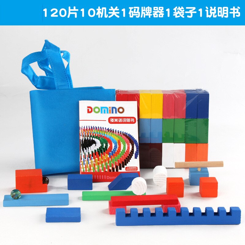 Wooden Domino Blocks Domino Scene 120pcs/Set 12 Co... – Grandado