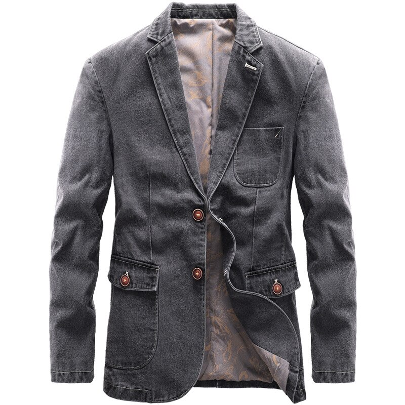 men blazers Casual slim fit Brand denim blazer men... – Grandado