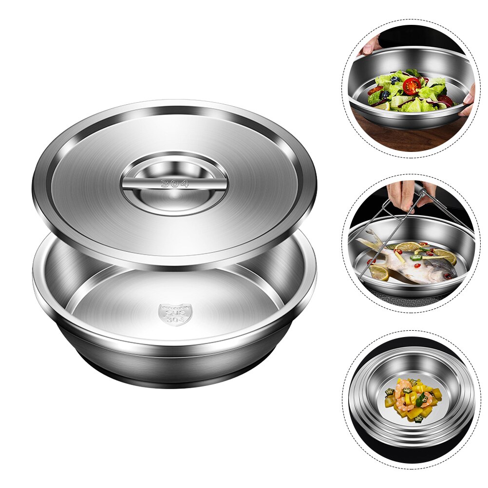 1 Set Household Food Plate Food Serving Dish Stain... – Grandado