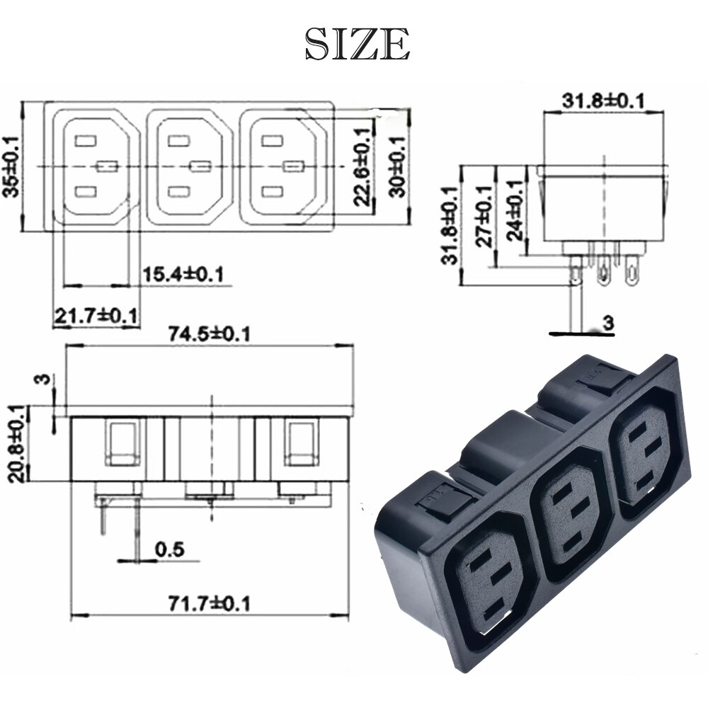 IEC320-C13 Socket Vrouwelijke 3Pins 3 Manieren Om ... – Vicedeal