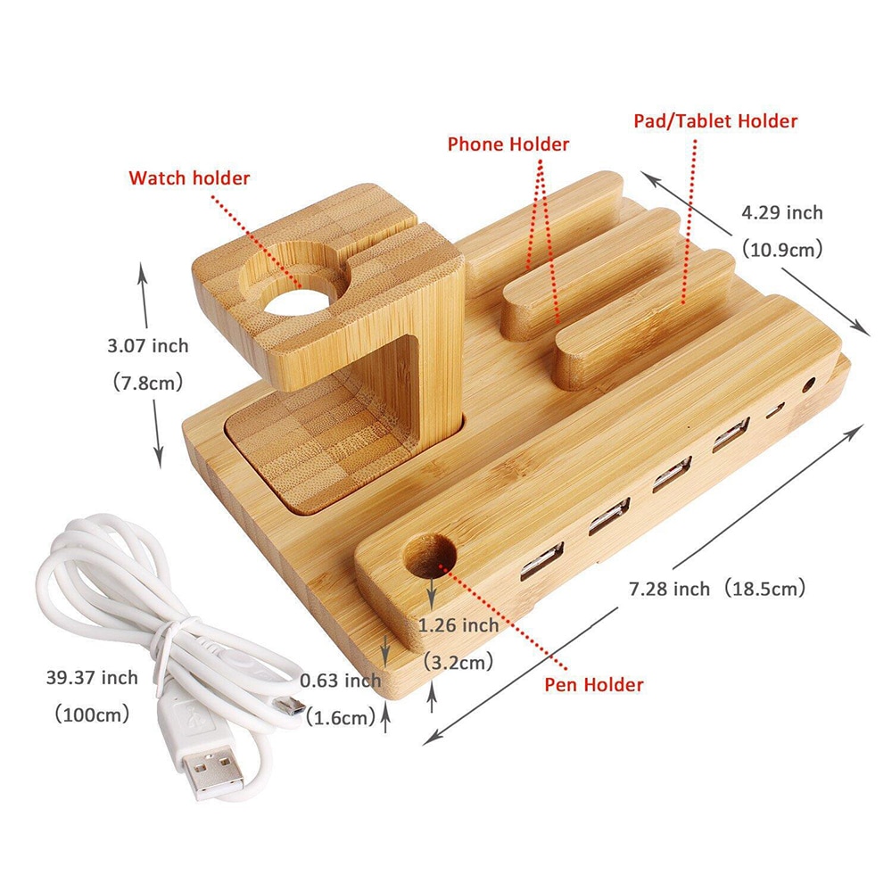 4 USB Laadstation voor Apple Horloge Opladen Dock ... – Vicedeal