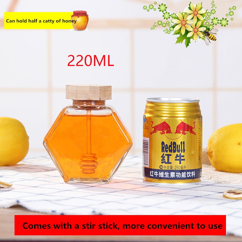 Honing Jar 220/380Ml Container Met Houten Honing S... – Vicedeal