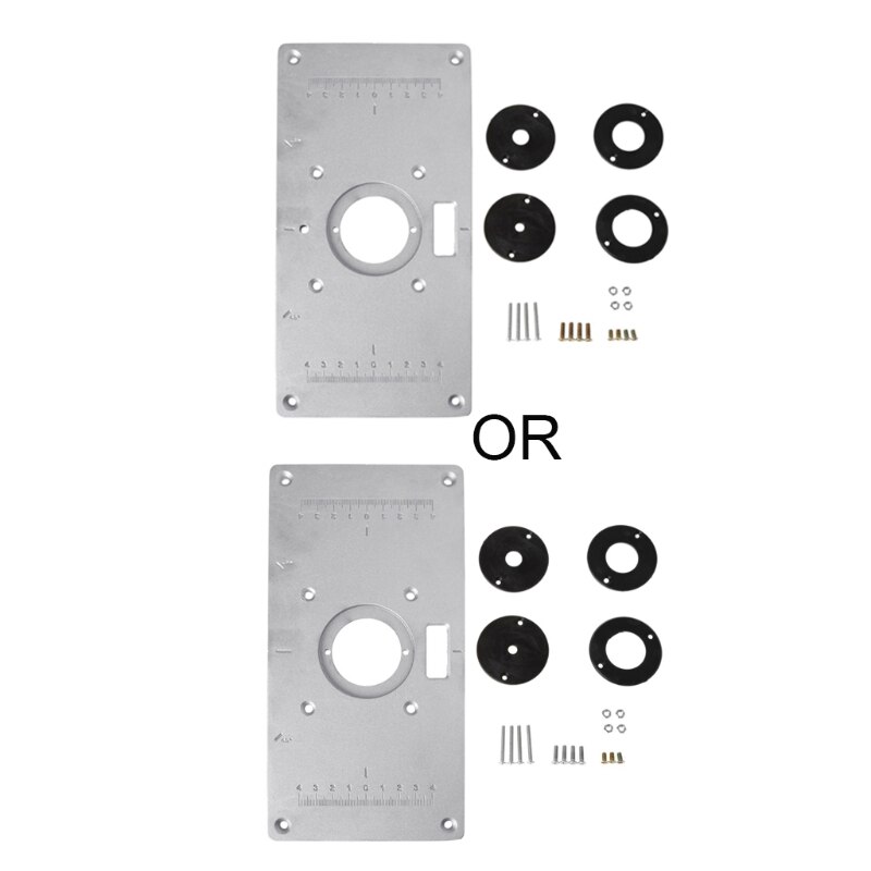 Aluminum Router Table Insert Plate w/ 4 Rings For ... – Vicedeal
