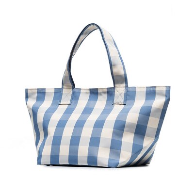 Canvas totes bag women beach large big plaid check... – Grandado