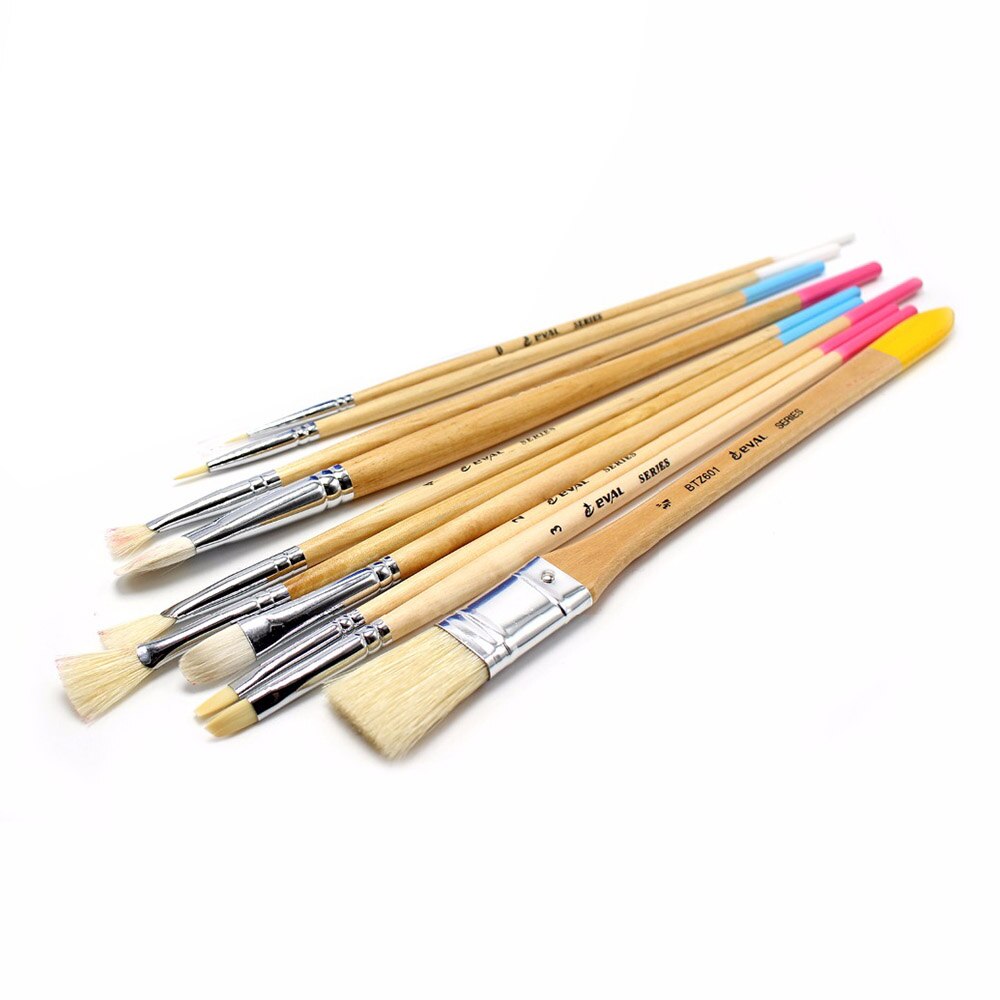 10 pcs/Boxed Hog Hair Brush Acrylic Painting Brush... – Vicedeal