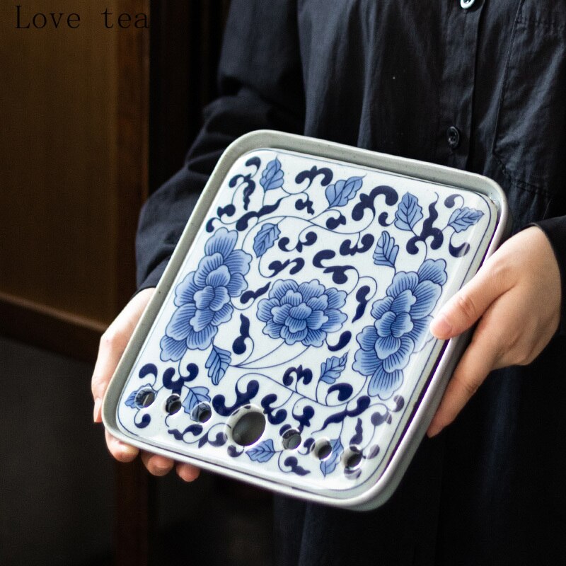 Retro ceramic tea tray Chinese household water sto... – Grandado