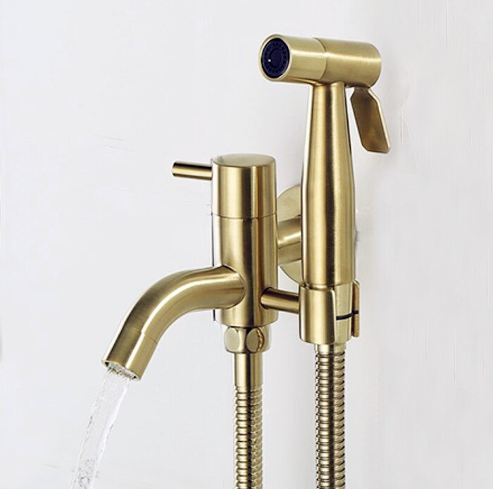 Handheld Bidet Sprayer Set brushed gold Toilet Kit... – Grandado