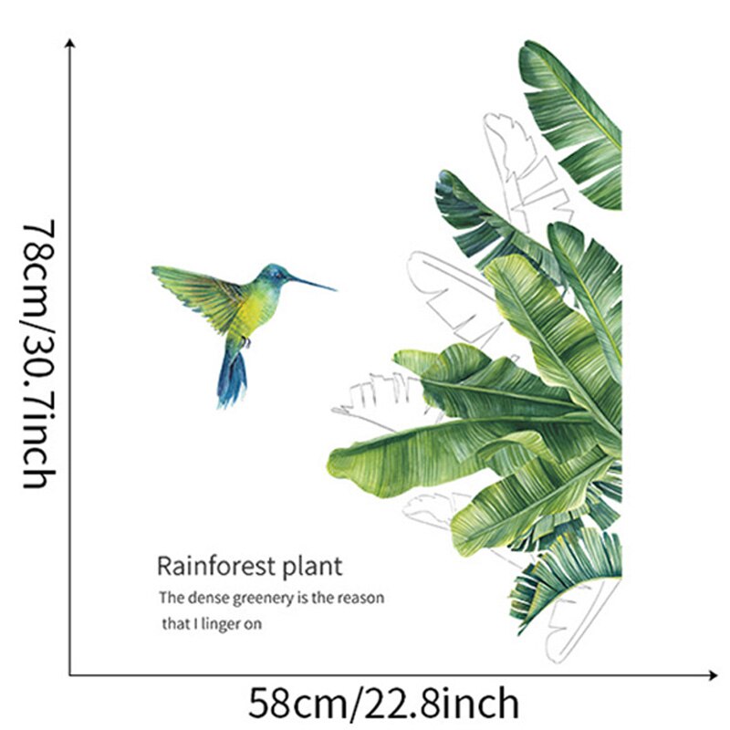 Tropical Plants Bird Wall Stickers Bedroom Living ... – Grandado