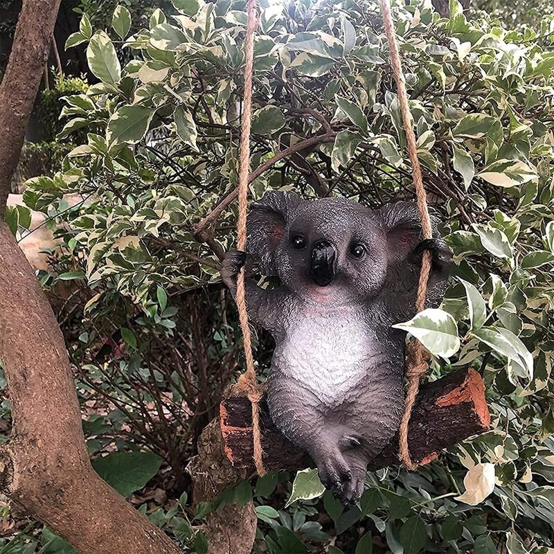 LBER Koala Bear Swing Garden Statue Decor Hanging ... – Vicedeal