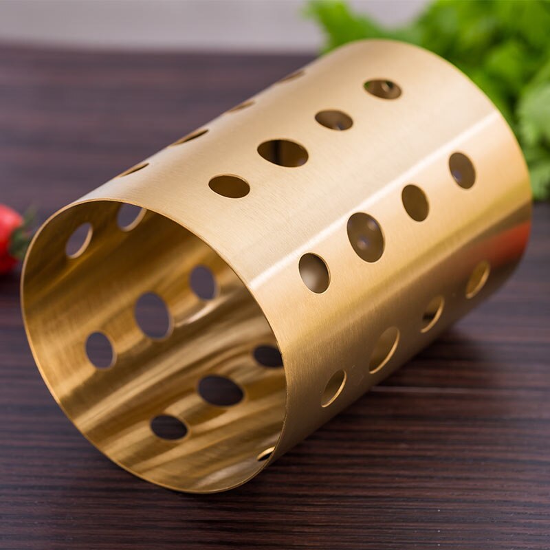 Golden Utensil Storage Jar Kitchen Chopsticks Spoo... – Vicedeal