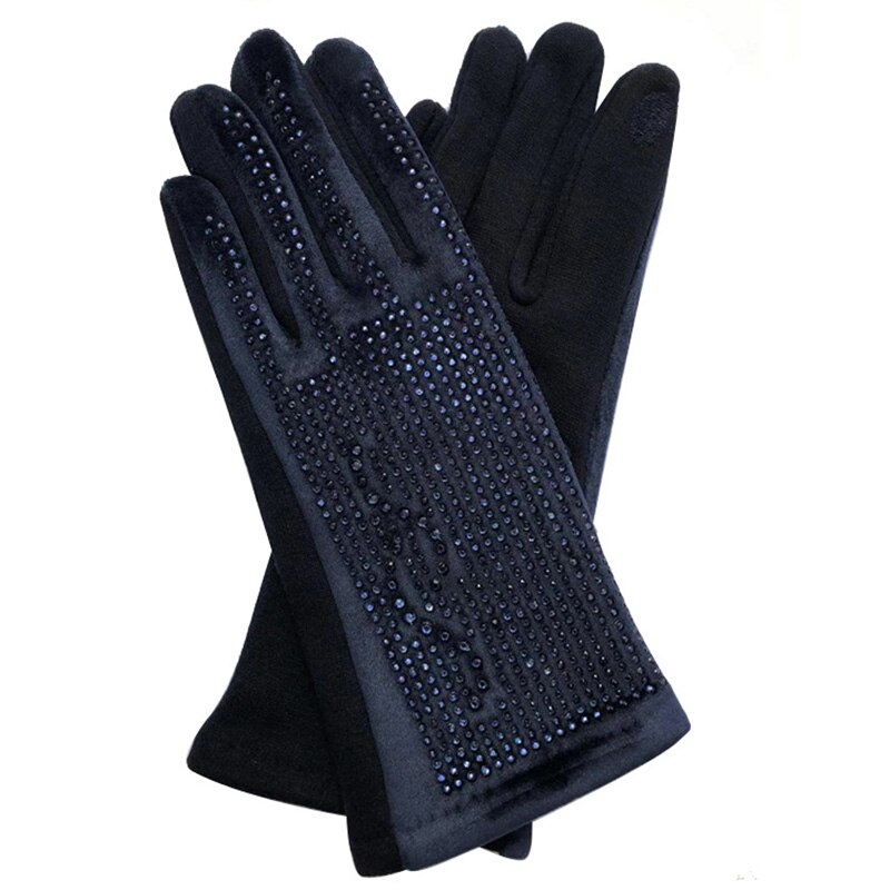 Women Diamond Full Finger Touch Screen Mittens Win... – Grandado