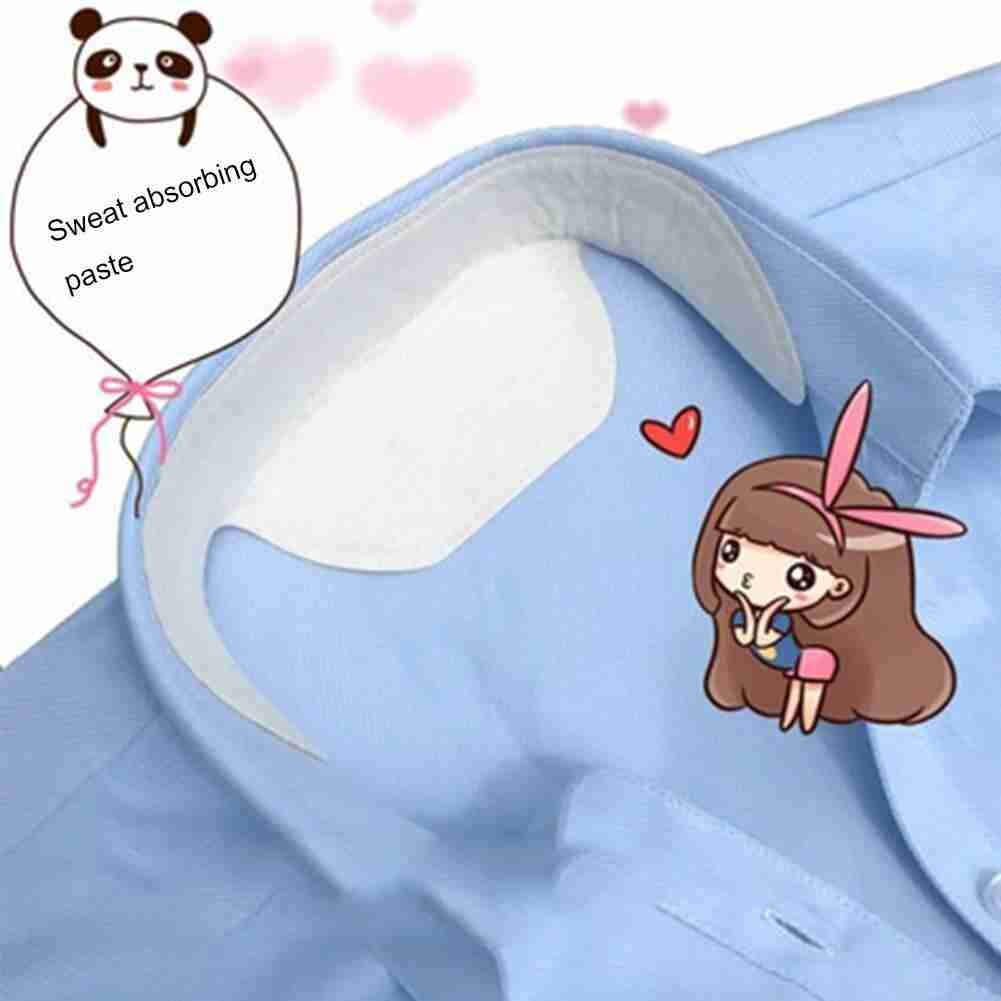 10pc Summer Collar Sweat-absorbent Paper White T-s... – Grandado