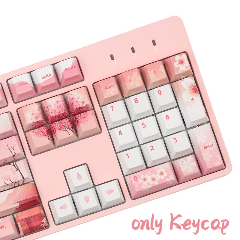 Pink Cherry Blossom Keycaps Cherry Profile Dye Sub... – Grandado