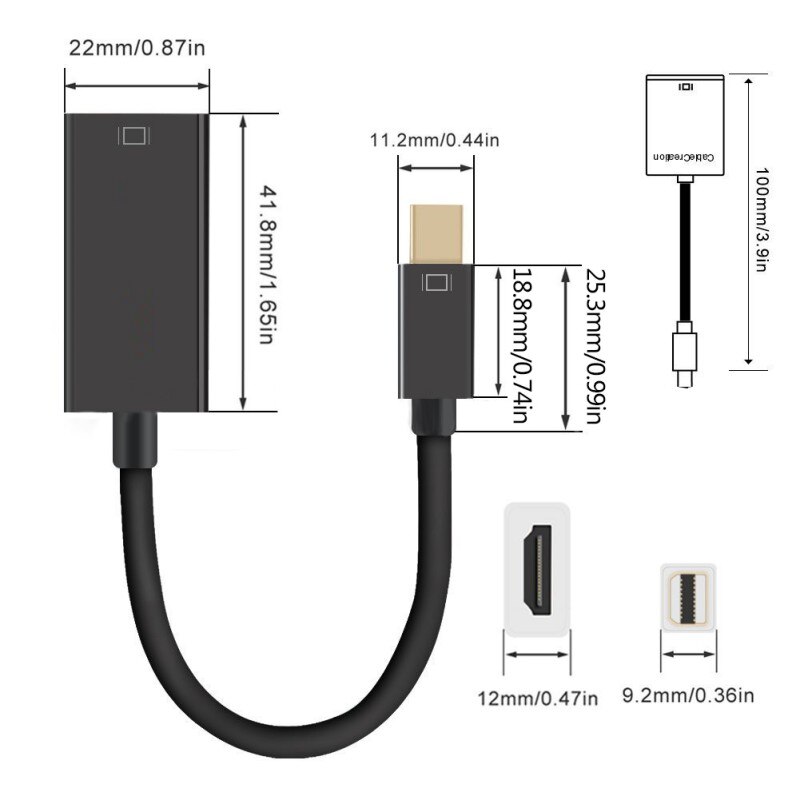 Mini Dp Naar Hdmi Adapter Kabel Mini Displayport D... – Vicedeal