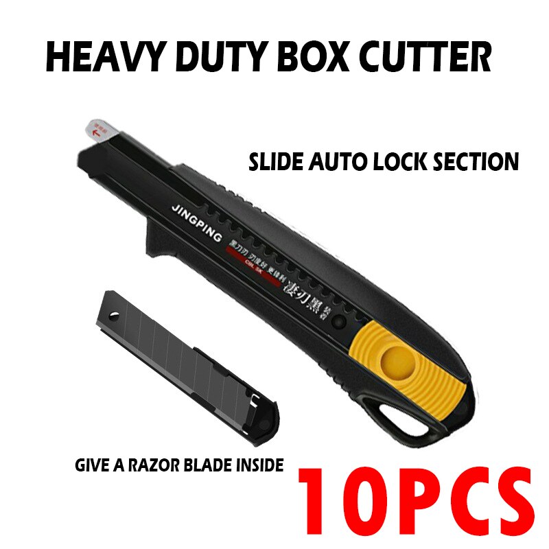 10p High Utility Knife Black Blade Rotary Lock Pap... – Vicedeal