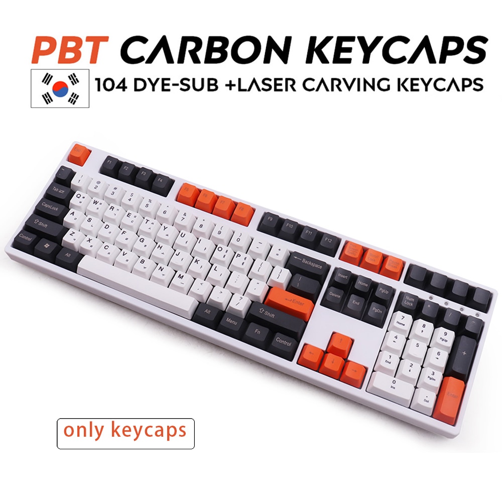 104 Keys Pbt Keycaps Carbon Sublimatie Keycap Kore... – Vicedeal