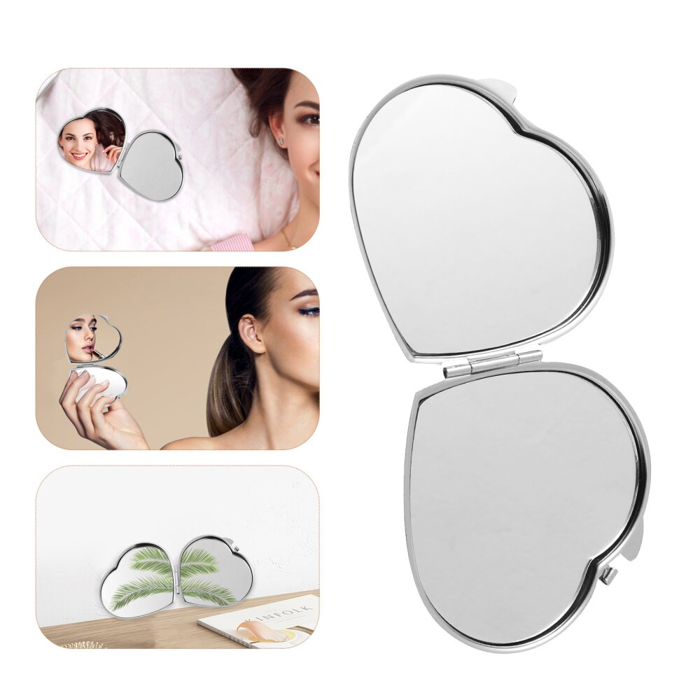 Exquisite Makeup Mirror Funny Heart Shape Pocket M... – Grandado