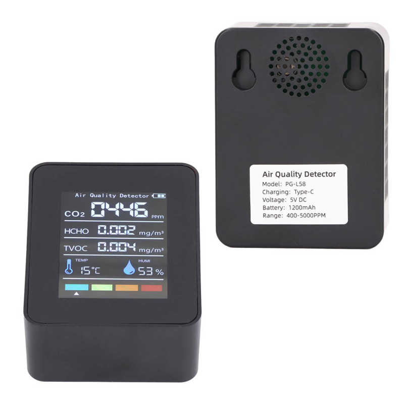 5 In 1 HCHO TVOC CO2 Temperature Humidity Air Moni... – Grandado