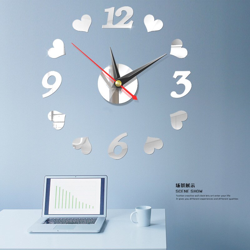 DIY Acrylic Mirror Wall Clock, Modern Wall Sticker... – Grandado