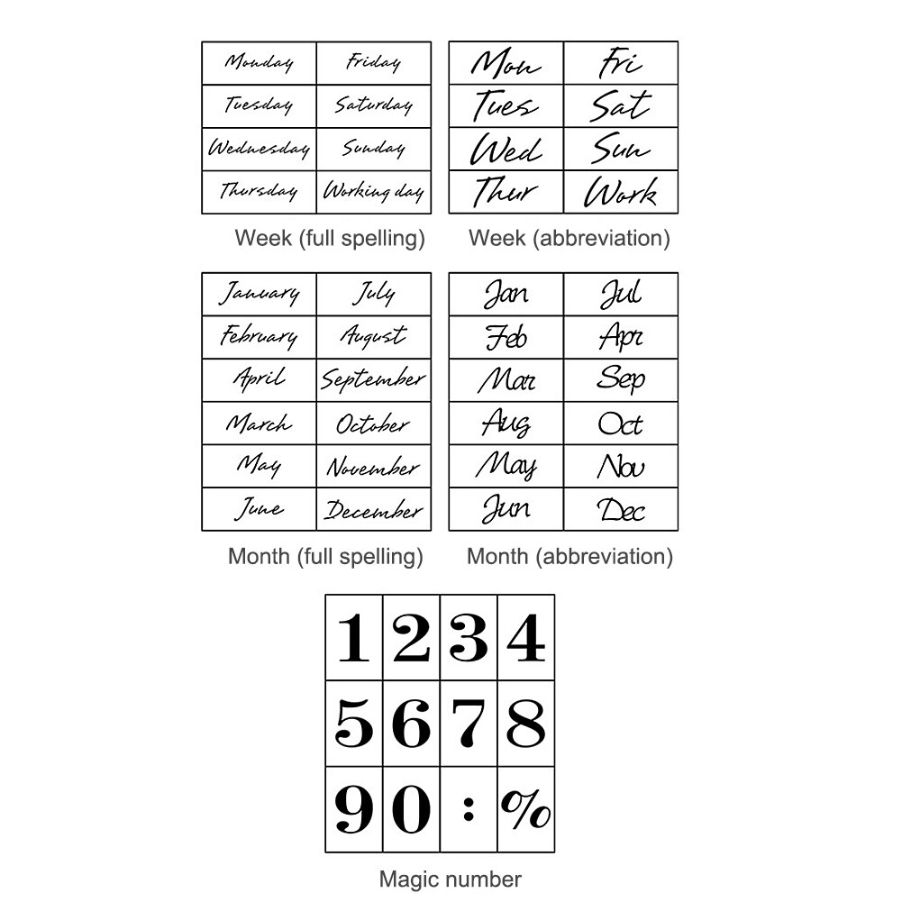 Cards Decor Vintage Month Week Basic Function Seri... – Grandado