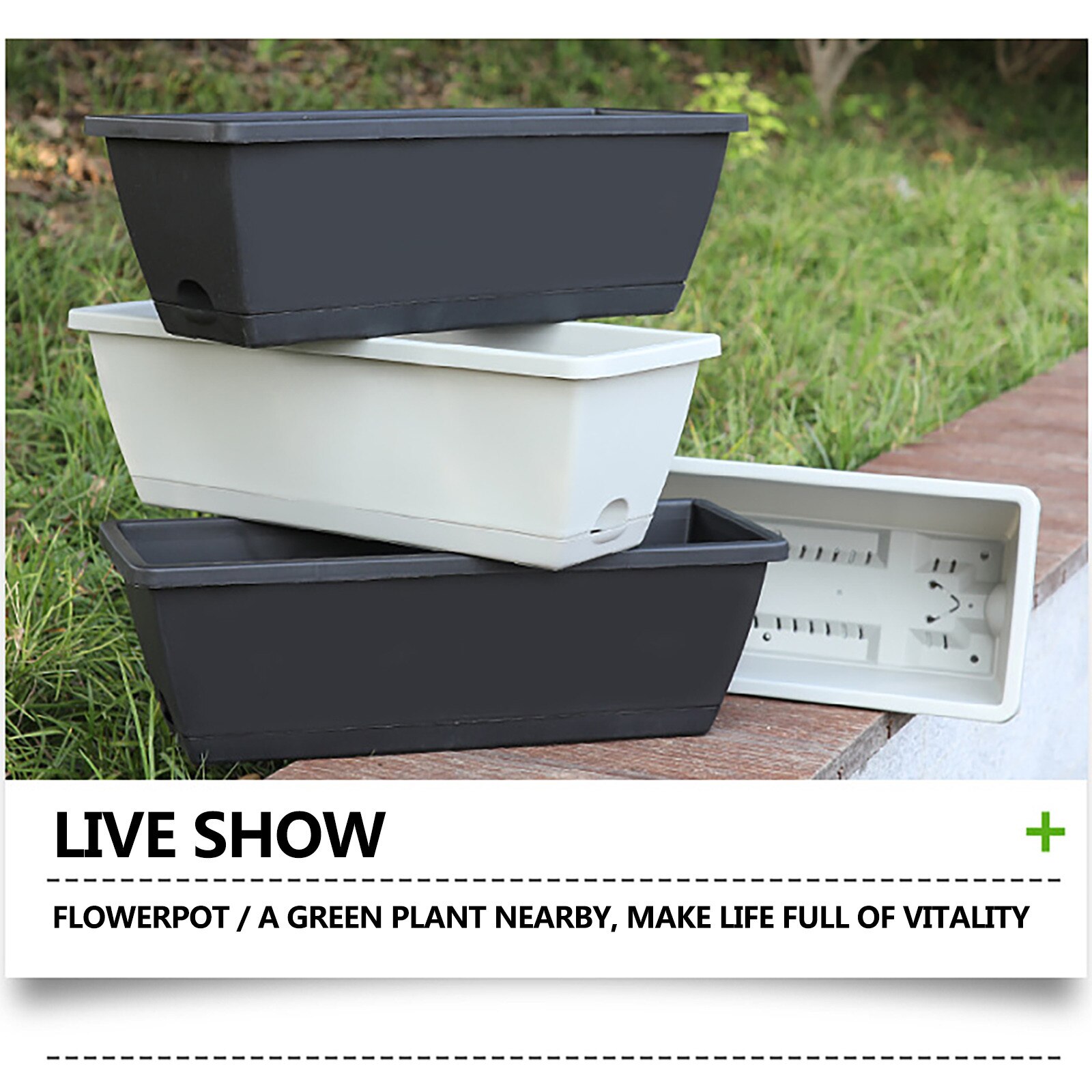 Vegetable Planting Pot Plastic Flower Pot Balcony ... – Grandado