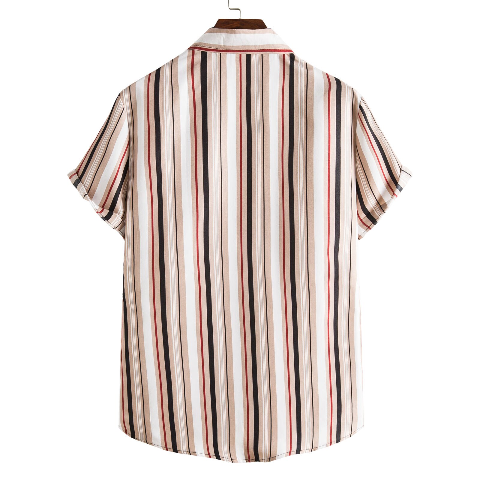 Zomer Hawaiian Mannen Shirt Gestreepte Print Korte... – Vicedeal